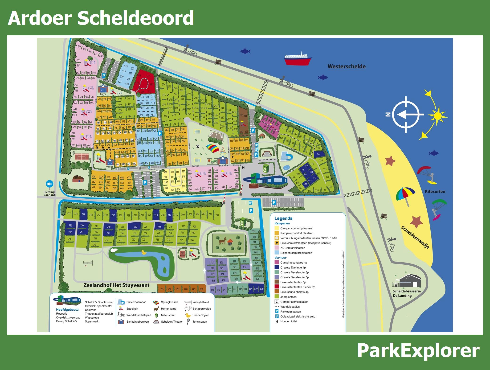 Plattegrond van Ardoer Scheldeoord | CampingExplorer